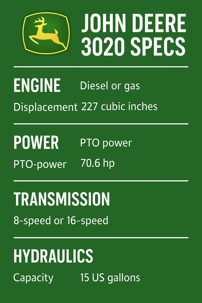 Essential John Deere 3020 Specs: Complete Technical Guide